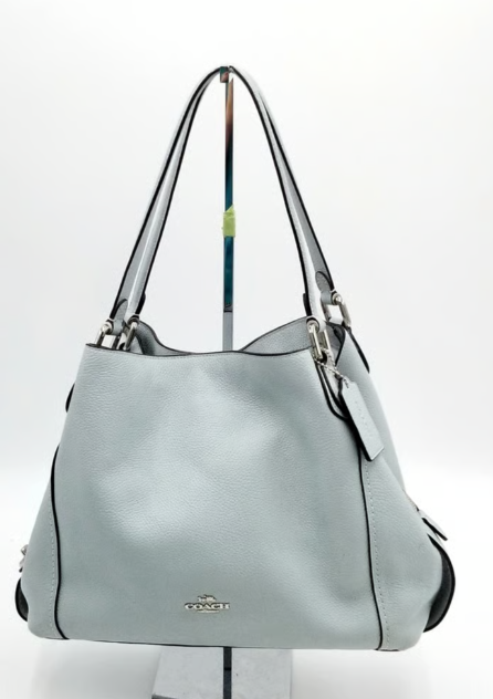 Coach Edie Turnlock Ice Blue Triple Compartment Shoulder Bag | eBay