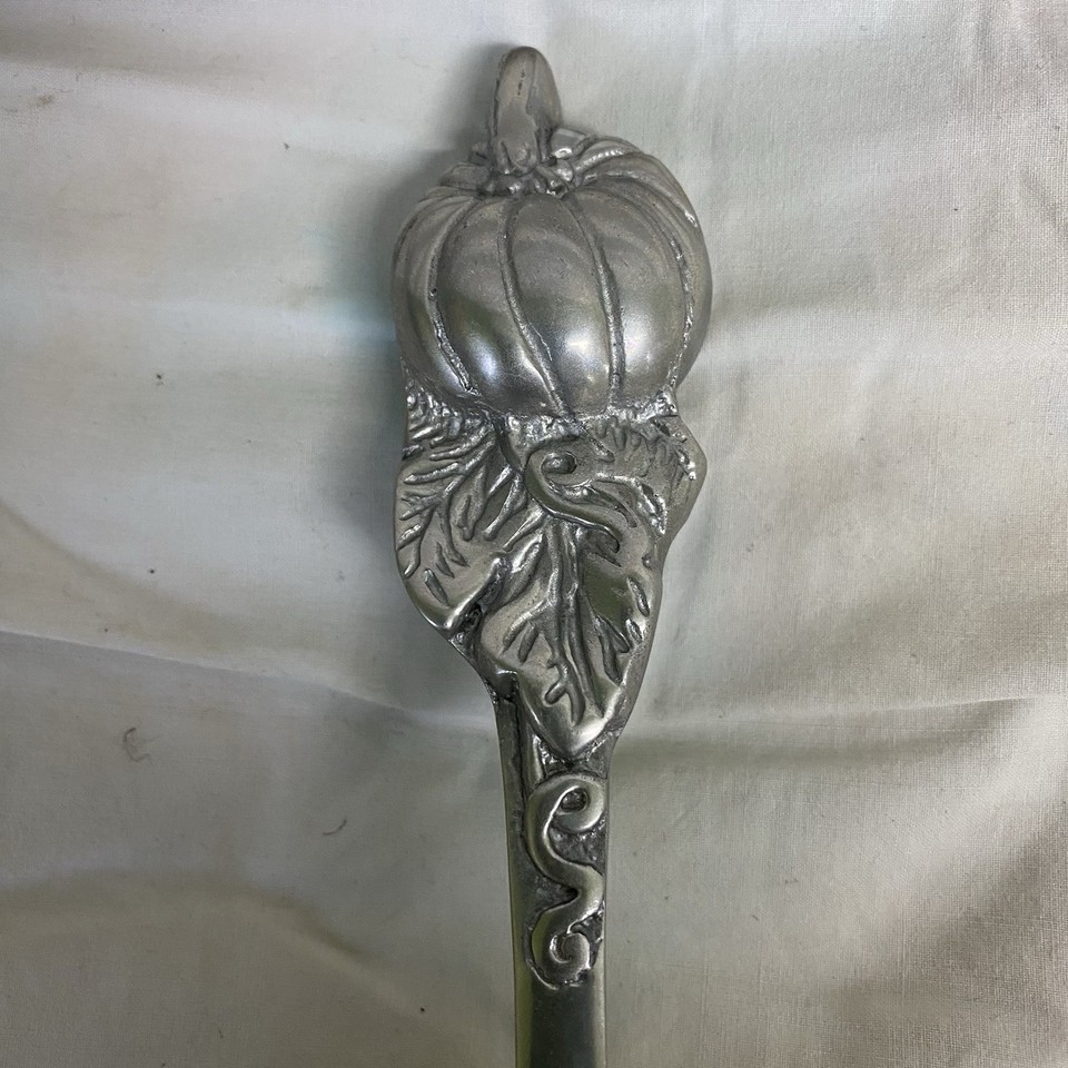 Fabulous Pewterware DAR Pumpkin Embossed Serving Dish W/Spoon Casserole ...