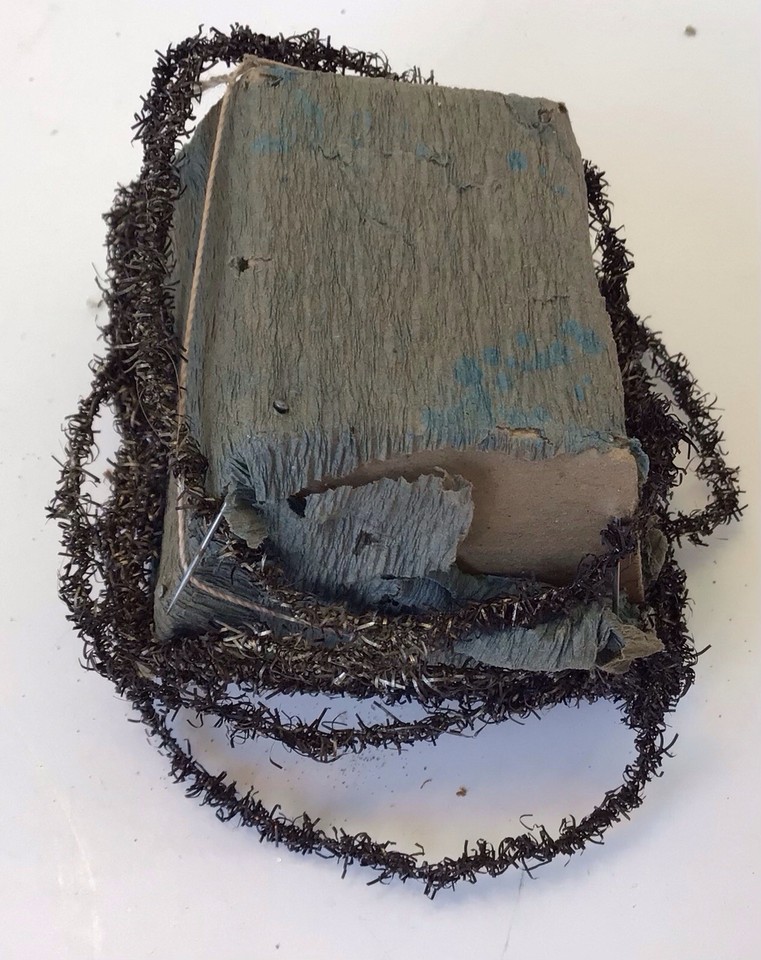 Antique Tinsel & Crepe Paper Basket With Rose Christmas Tree Ornament ...