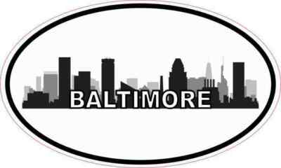 5x3 Oval Baltimore Skyline Sticker Tumbler Cup Luggage Car Window ...