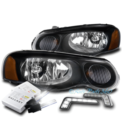 FOR 04-06 CHRYSLER SEBRING CONVERTIBLE/SEDAN BLACK HEADLIGHTS W/LED DRL ...