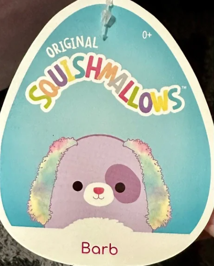 NWT Squishmallow Barb The Dog 12" Purple Plush Rainbow Fluffy Ears ...