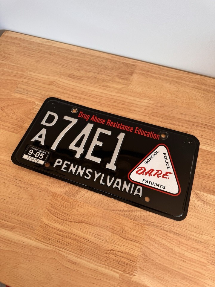 Dare Pennsylvania Drug Abuse DA 74E1 Resistance Education License Plate ...