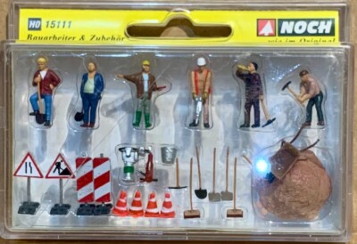 Noch HO Scale #15111 Construction Workers with Tools, Mint Boxed | eBay