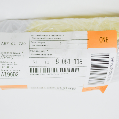 NEW BMW 7 G11 FRONT M BUMPER RIGHT GRILLE CHROME TRIM 51118061118 2016 ...