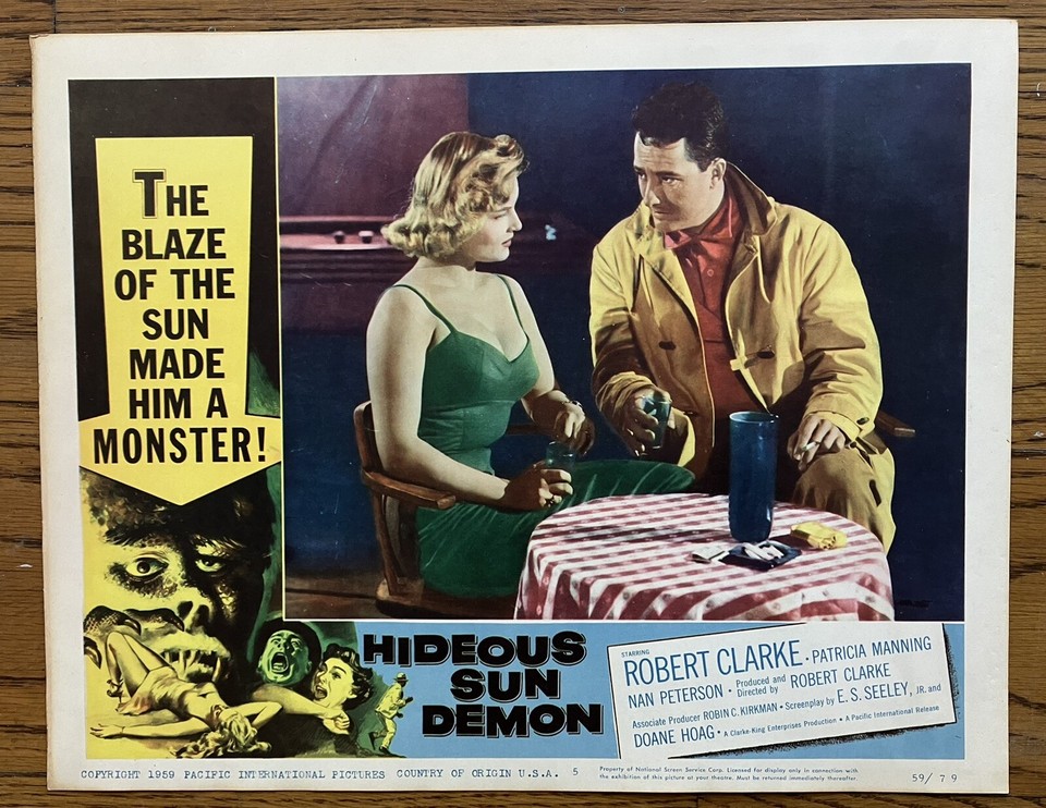 Original HIDEOUS SUN DEMON lobby card SET 11 x 14 Complete Set of 8! | eBay