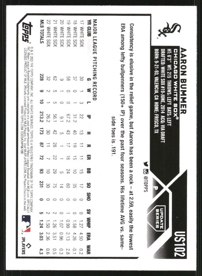 2023 Topps Update #US102 Aaron Bummer | eBay