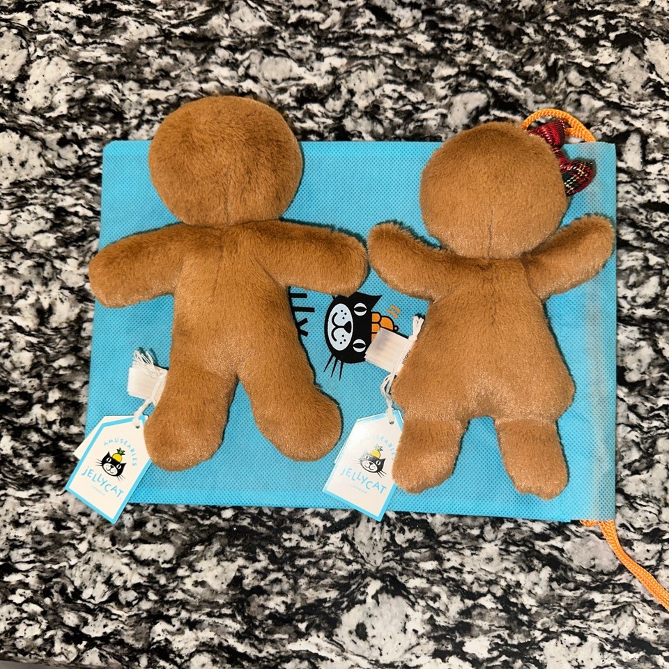 NWT Jellycat Jolly Gingerbread Ruby & Fred with blue storage bag | eBay