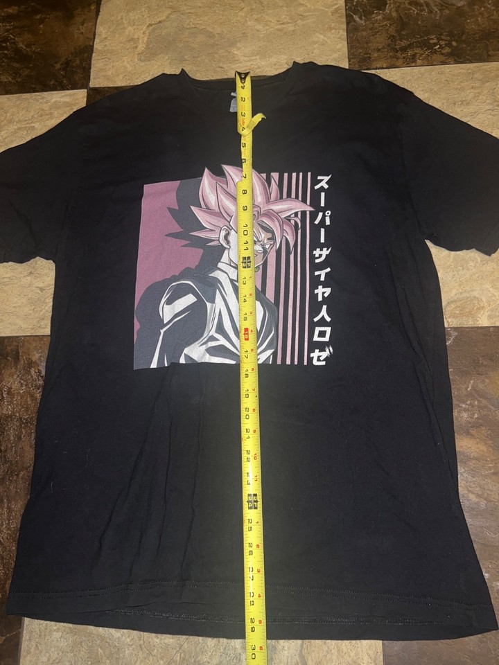 Dragon Ball Z Shirt Mens Size XL Black Goku Super Saiyan Rose Pink Hair ...