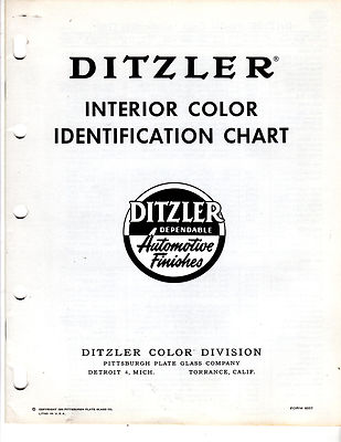 1953 1954 1955 1956 1957 1958 TO 1960 DOMESTIC CAR INTERIOR COLOR CHART ...