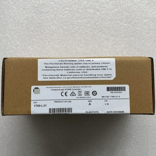 New Sealed AB 1769-L31 CompactLogix 512KB Controller 1769L31 US Free ...