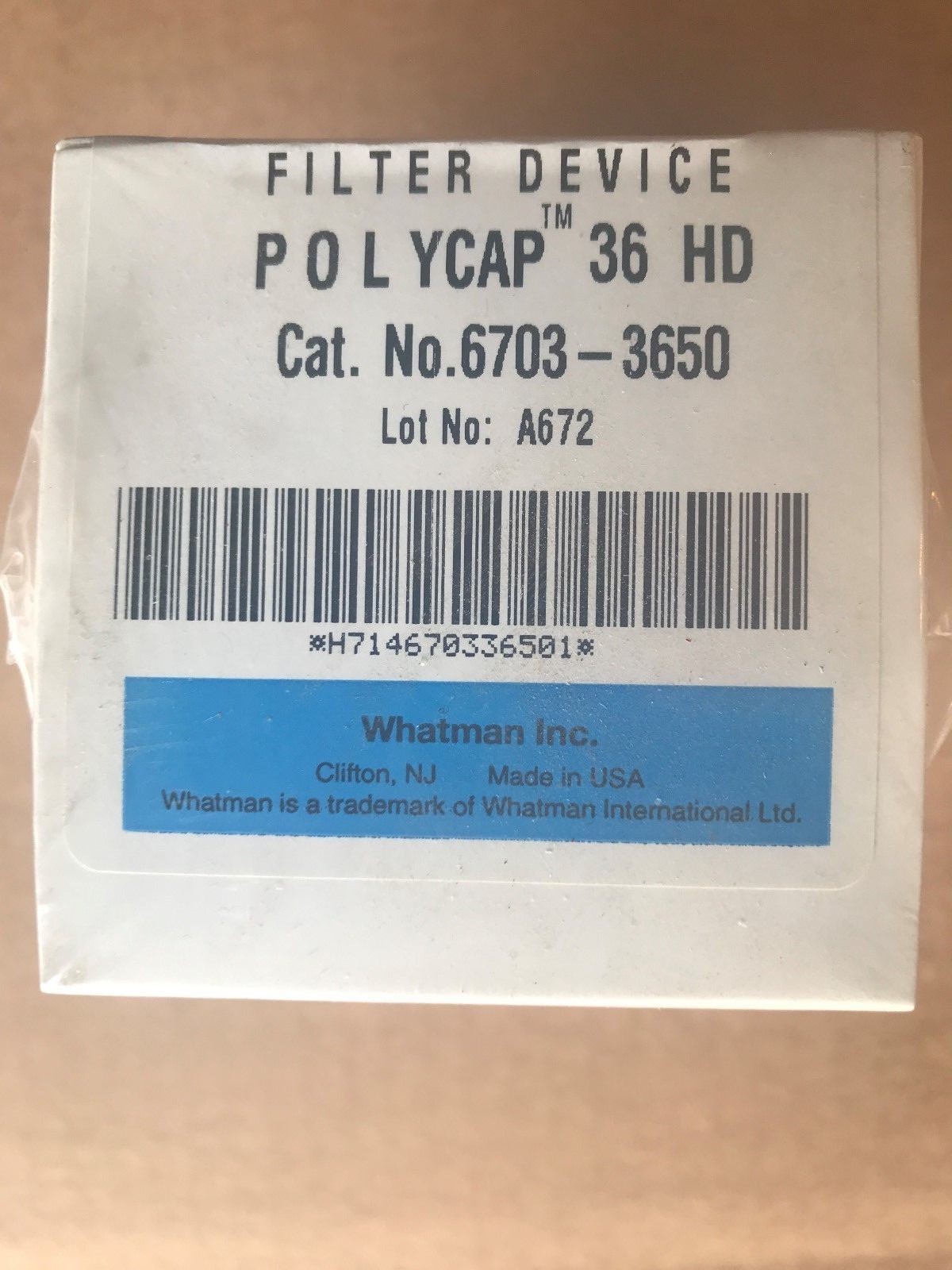 WHATMAN POLYCAP 36 HD MAPP Media 5.0µm Pore Size Filter Capsule Device ...