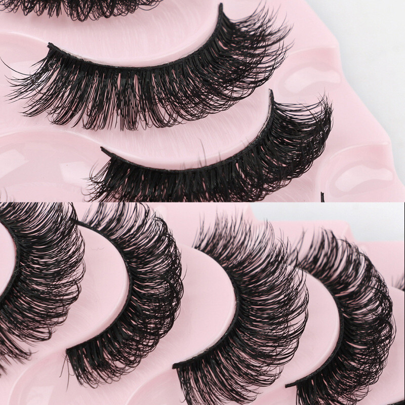 10 Pairs Russian Style Strip Lashes DD Curl Mink False Eyelashes Full ...