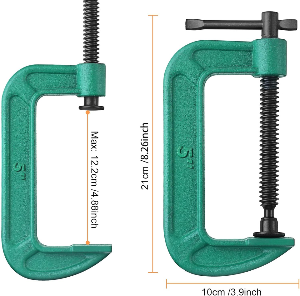 4 Pcs C Clamp Set 5 Inch Heavy Duty G-Clamps Automotive and Wood ...