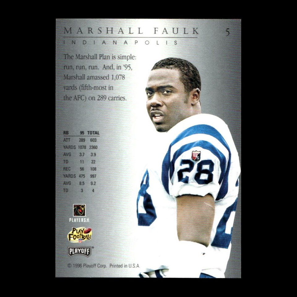 Marshall Faulk 1996 Playoff Trophy Contenders Indianapolis Colts #5 ...