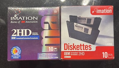 19 - Imation 2HD 3.5" Diskettes 10 Pack IBM Formatted High Density ...