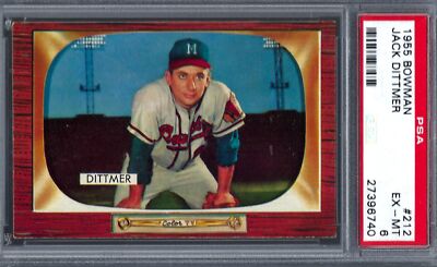 1955 Bowman #212 PSA 6 Jack Dittmer Braves 212 Nice! | eBay