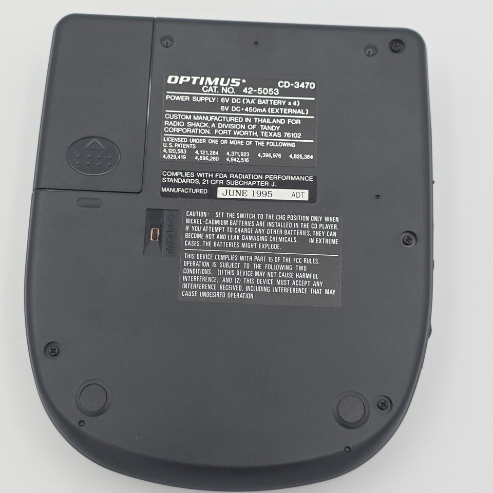 Vintage Optimus CD-3470 Portable Compact Digital Audio Player - Tested ...