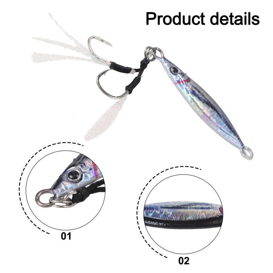 Effective Fishing Tool Fast Sinking Metal Spoon Jig Lure with Lifelike ...