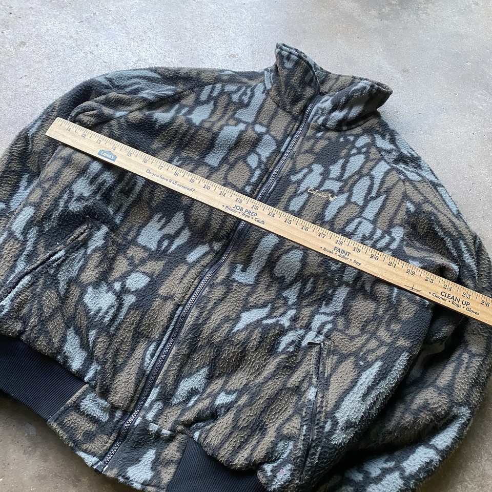 VTG CABELAS Berber Fleece Windshear Full Zip Jacket Outfitter Camo ...
