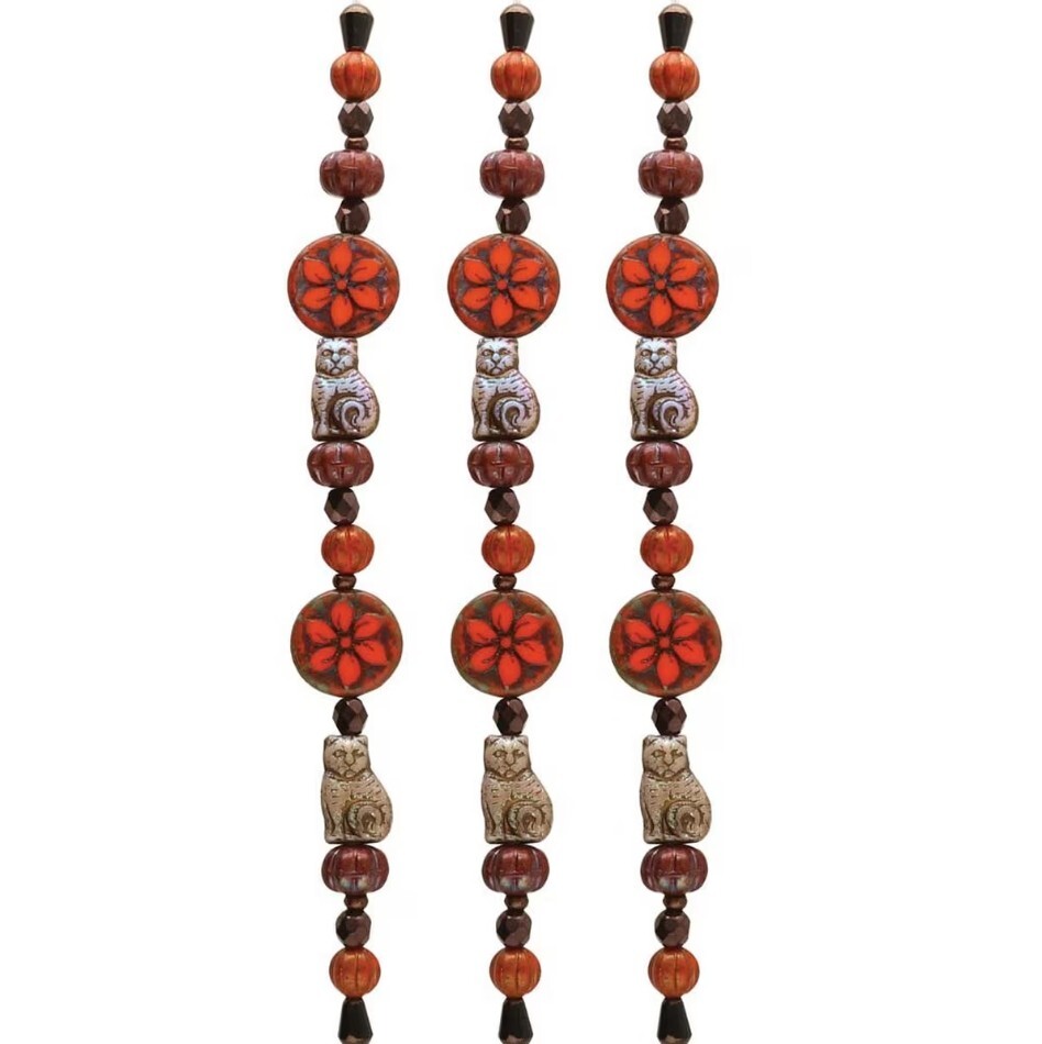 6-inch strand of High-Quality Czech Glass Beads - Table cut designs ...