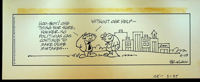 The Small Society Original Comic Strip Art June 23 1984 Dumb Politician ...