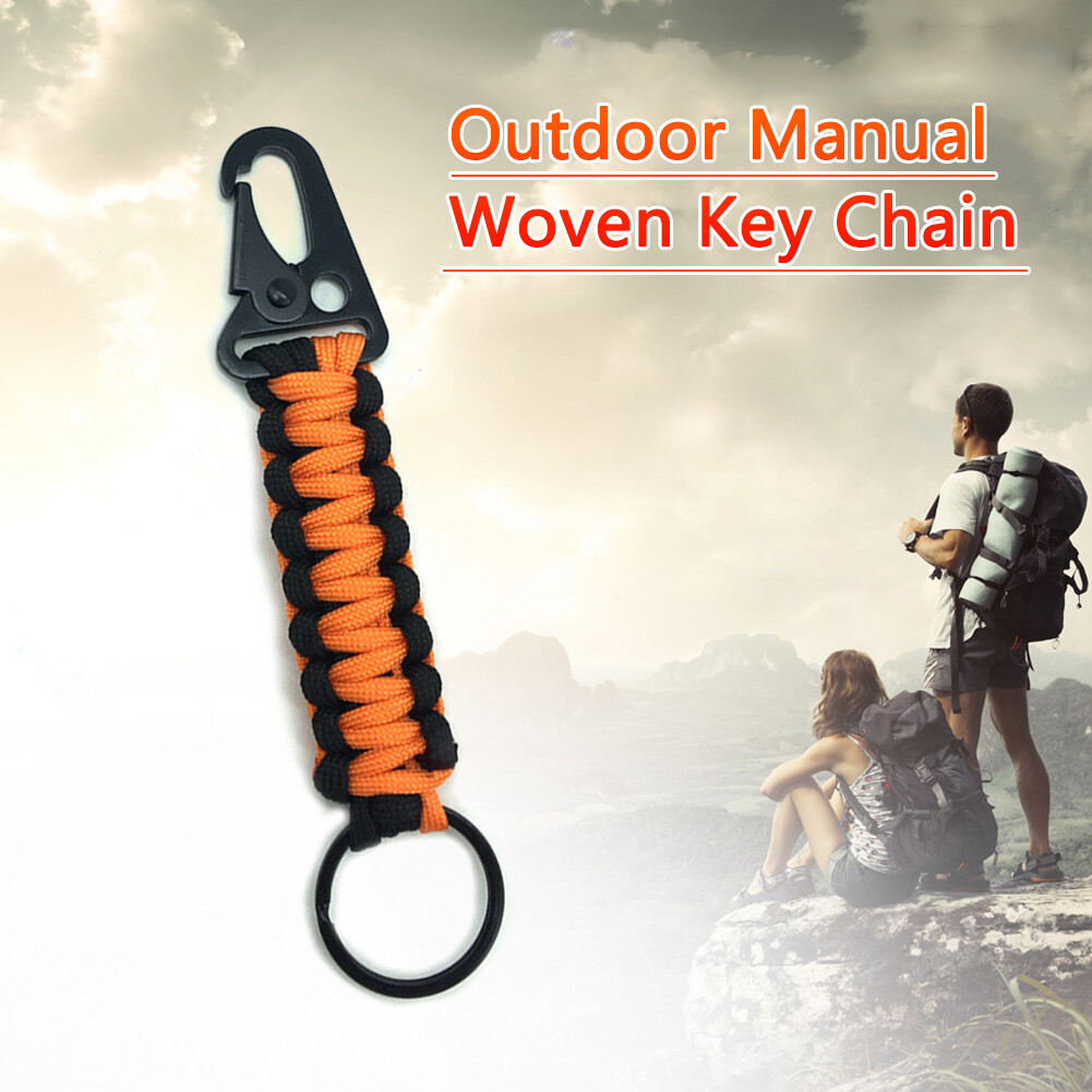 AU Keychain Rope Hand-woven Key Ring Camping Survival Kit (Black Yellow ...