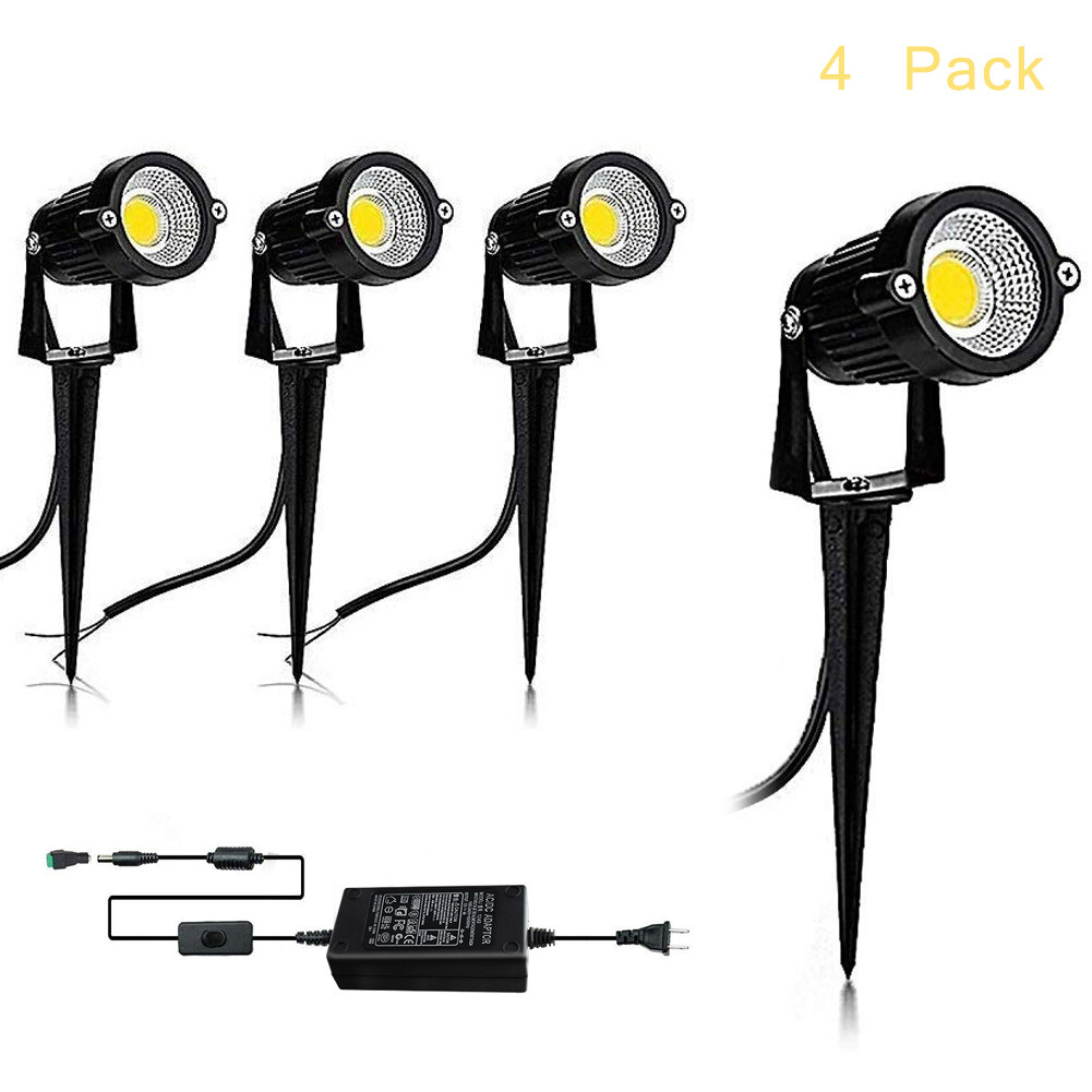 4pcs 12V 5W Garden Yard LED Spot Lights 3000K Warm White LED Landscape ...