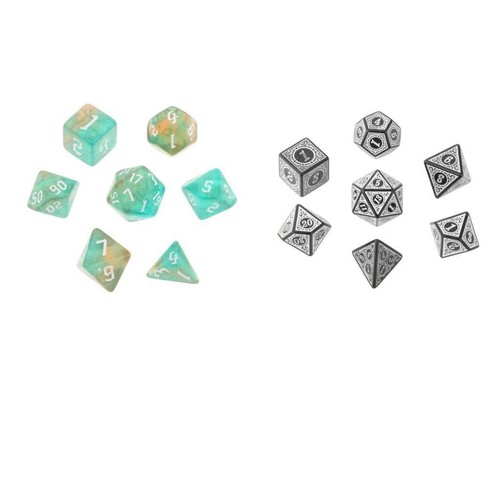14Pcs Acrylic Multi Side Dice D4, D6,D8,D10 D12,D20 Digital Dice for ...
