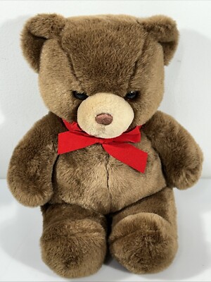 Gund Teddy Bear Brown Red Bow Tie 16 in | eBay