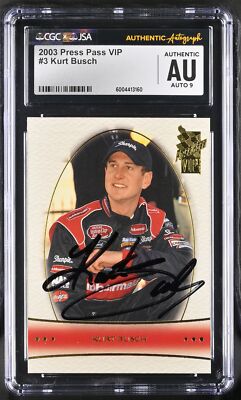 2003 Press Pass VIP #3 Kurt Busch Autograph CGC AU x JSA 9 | eBay