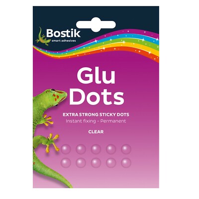 Blu Tak Glu Dots Clear Double Sided Sticky Dots 64 BOSTIK Tack Extra ...