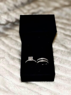 White Gold, Princess cut, Kay Jewelers Wedding ring set. Perfect ...