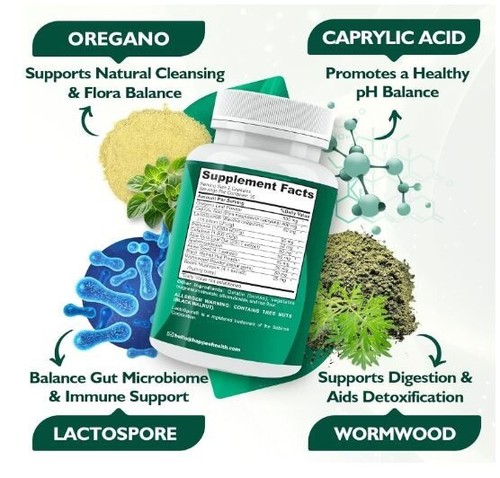 Candida Complex Anti Overgrowth Supplement - Oregano & Caprylic Acid Gut Support | eBay