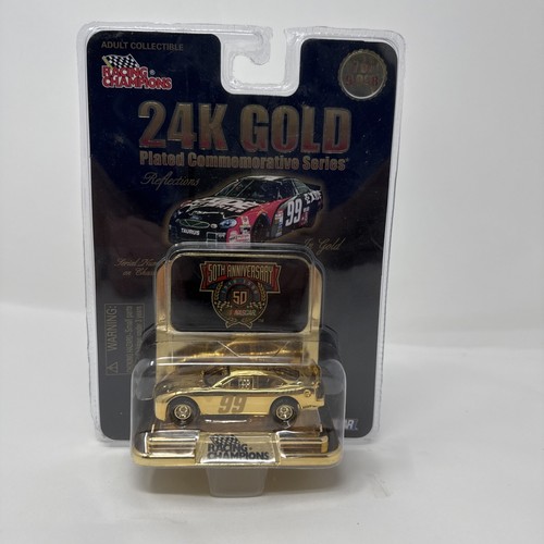 #99 JEFF BURTON 24K GOLD CAR/1-64TH SCALE/RACING CHAMPIONS/NASCAR /DIE ...