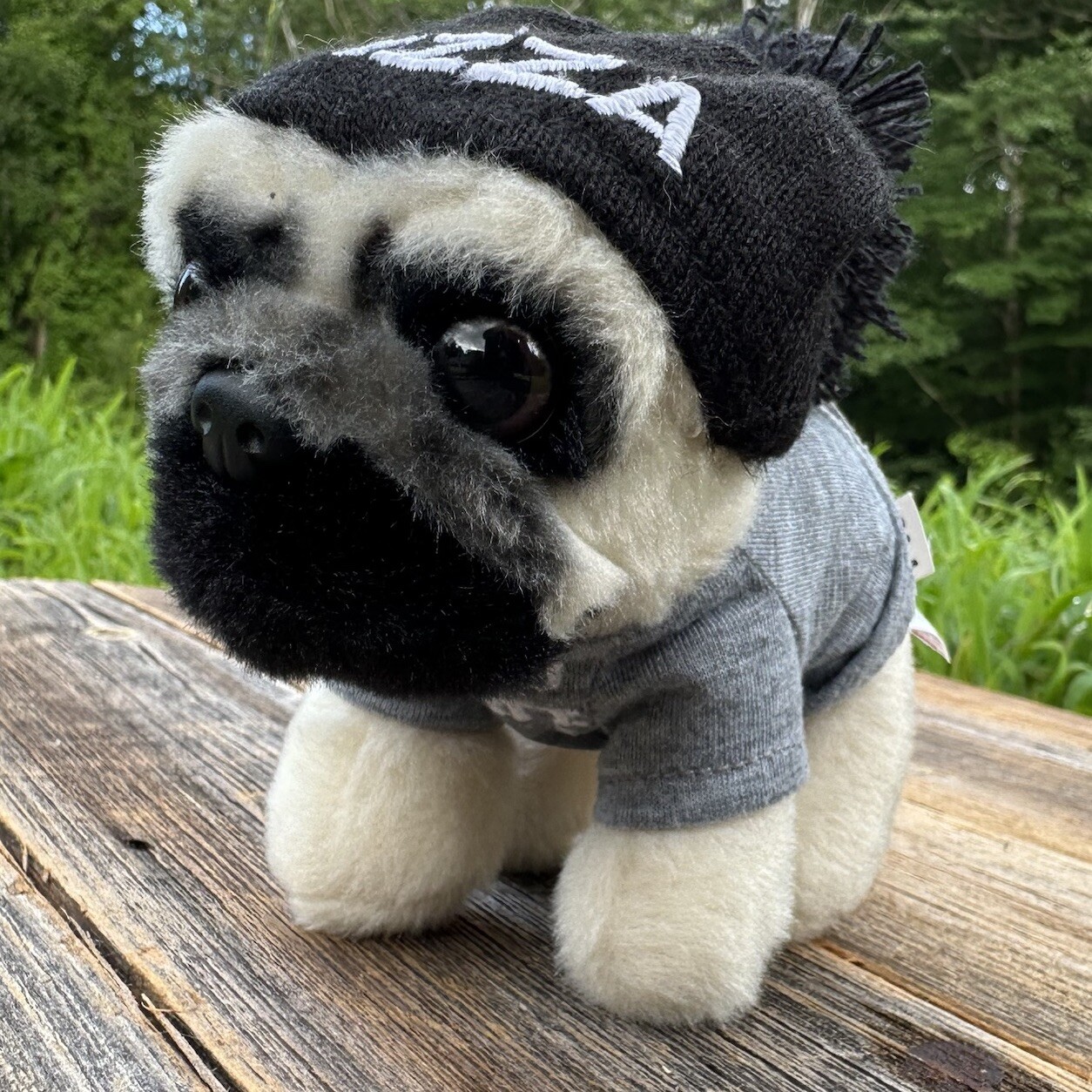Gund Doug The Pug Pizza Plush Pug Life Puppy Dog Black Hat Small Mini 4 ...