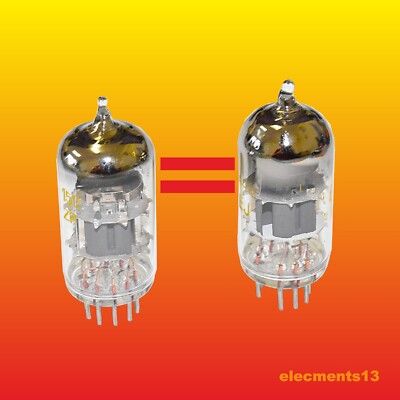 ECC88 TESLA MATCHED PAIR TUBE TESTED NOS 6Н23П-ЕВ 6DJ8 CV5358 E88CC ...