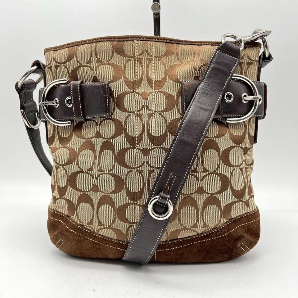 Borsa a tracolla firmata Coach 3574 tracolla marrone tela scamosciata 〇 ...