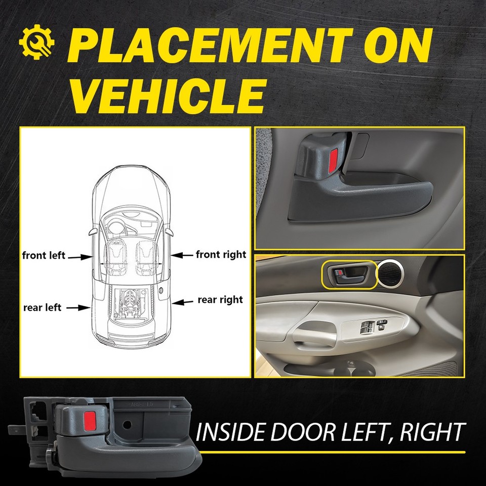 Gray LH RH Interior Inside Door Handle Front+Rear For03-08 Toyota ...