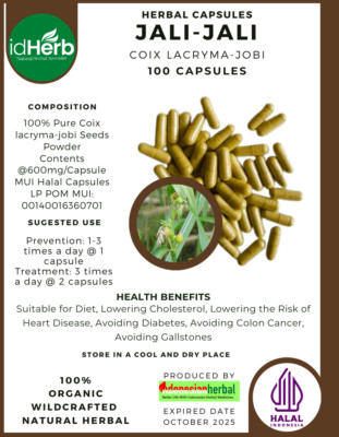 [idHerb] Herbal CAPSULES Coix Lacryma-jobi Jali-jali Natural Organic ...