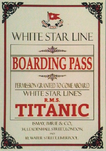 TARGA VINTAGE "1912 R.M.S. TITANIC, BIGLIETTO" BOARDING PASS ...