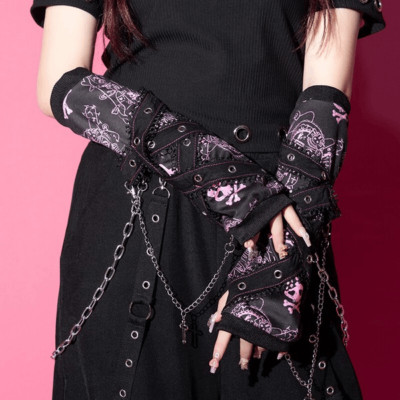 Goth Emo Punk Bunny Rabbit Harajuku Arm Warmers Blk/Pnk | eBay