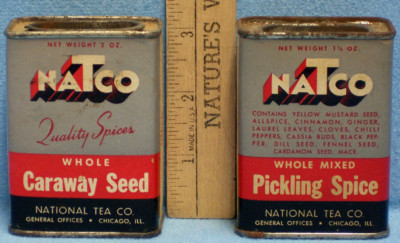 Spice Metal Containers NaTco National Tea Caraway Pickling Spice Lot of ...