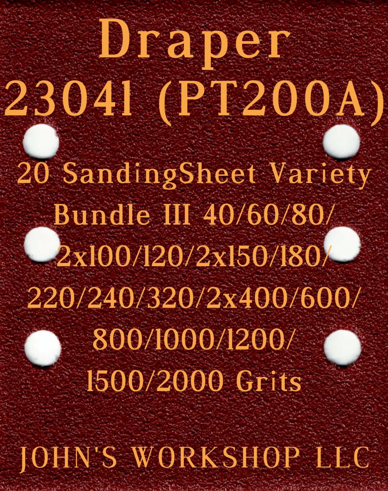 Draper 23041 (PT200A) - 17 Different Grits - 20 Sheet Variety Bundle ...