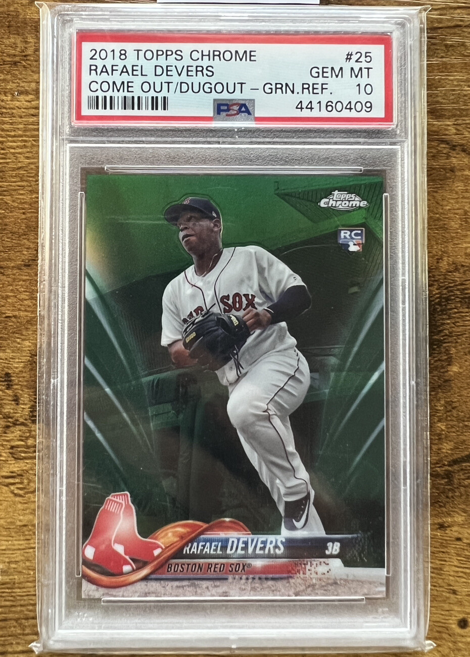 2018 Topps Chrome - Green Refractor Swinging Bat #25 Rafael Devers /99 ...