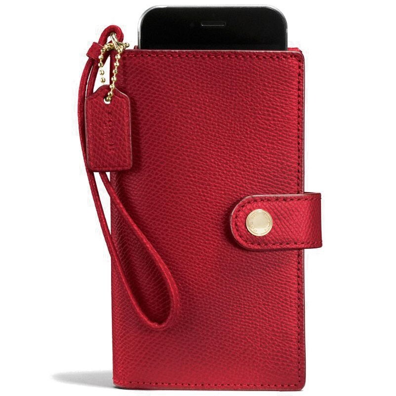 COACH Women's Wristlet Phone Card Wallet Xgrain Leather Red Color | eBay