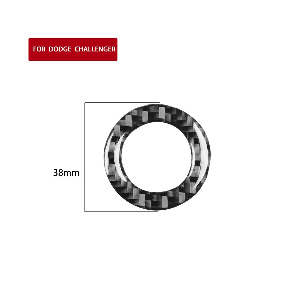 Carbon Fiber Engine Start Push Interior Ring Trim for Dodge Challenger ...