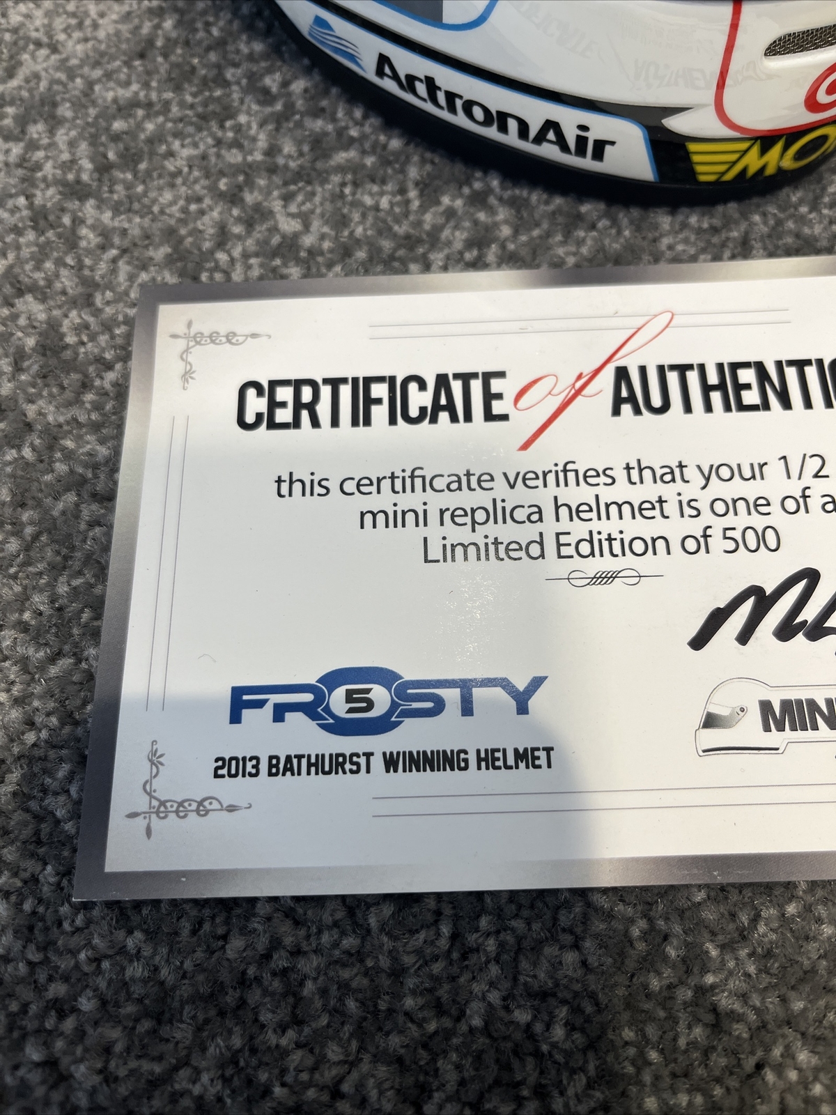 1/2 Bathurst Winning 2013 Chaz Mostert Frosty Winning Helmet Super Rare ...