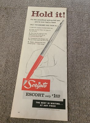 Vintage 1961 Scripto Pens Hold It Print Ad | eBay