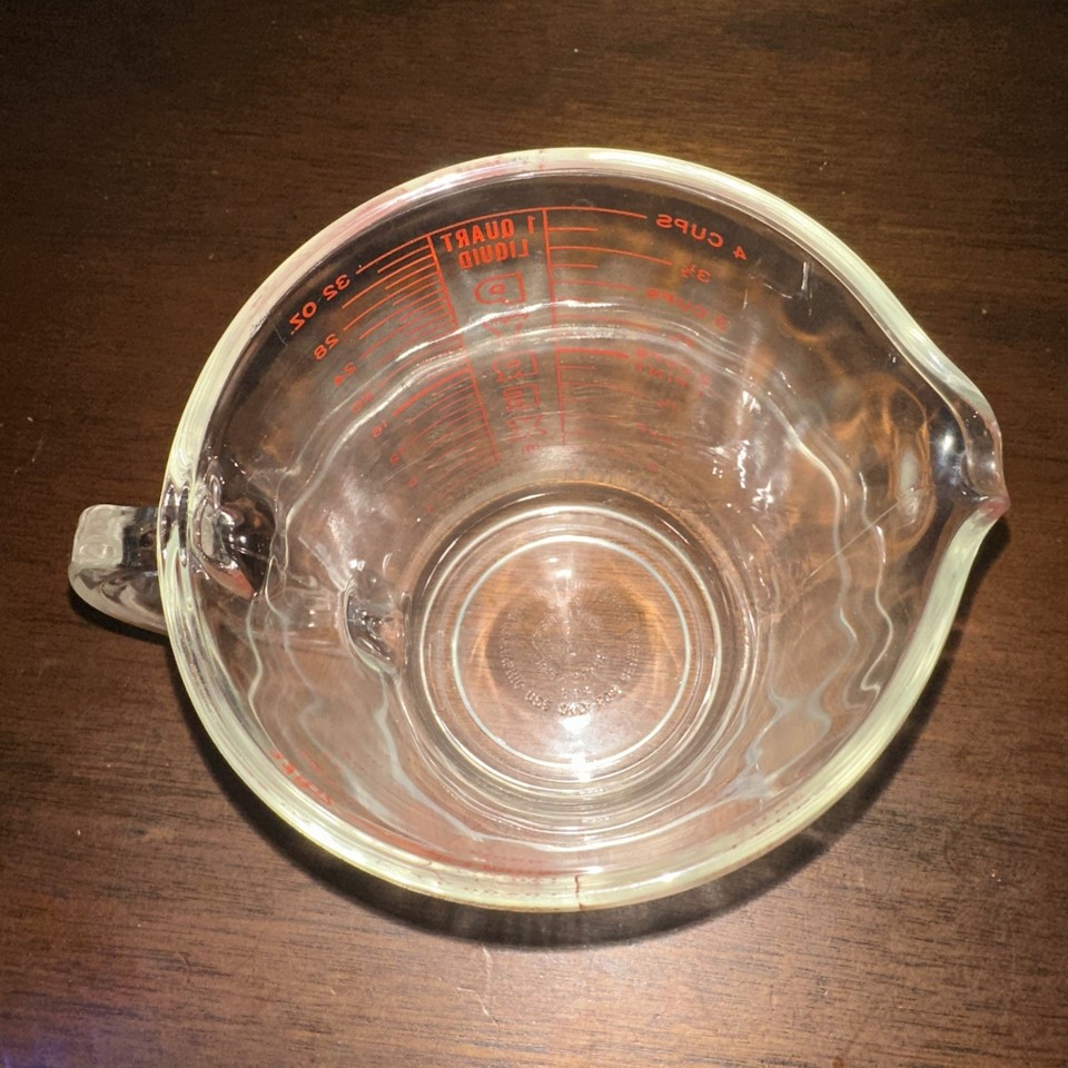 Vintage Pyrex #532 D Handle 4-Cup 1-Quart Glass Measuring Cup MADE IN ...